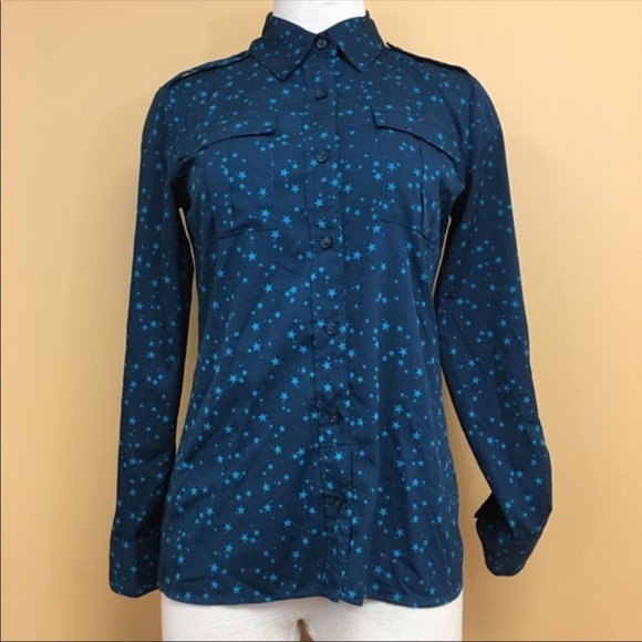 Banana Republic Factory | Tops | Banana Republic Blue Star Button Down ...